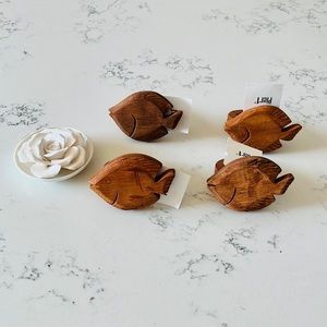 Pier 1 | Dining | Pier Wood Fish Napkin Rings Set Of 4 | Poshmark